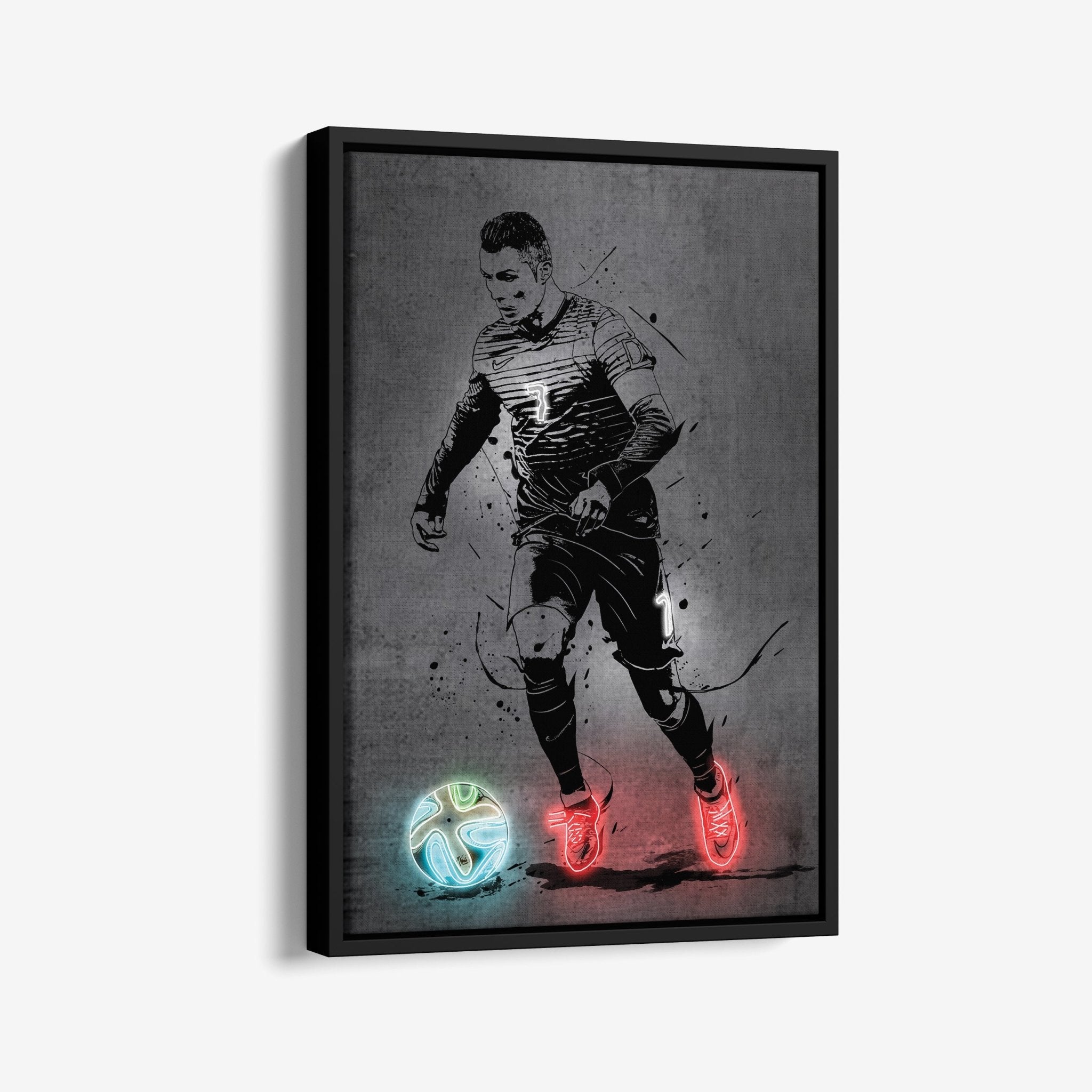 Cristiano Ronaldo Neon Canvas Art | Modern Wall Decor for Soccer Fans ...