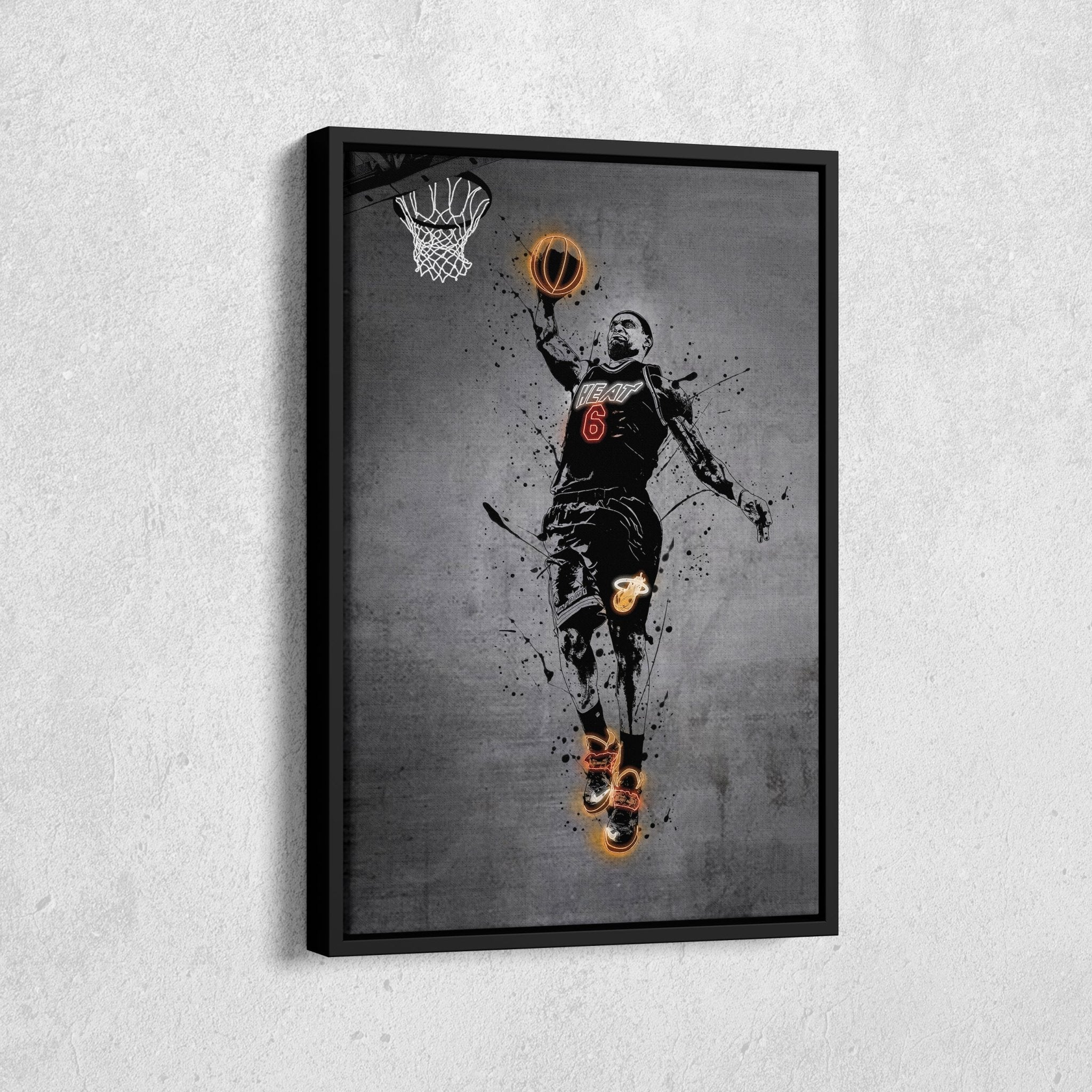 Lebron James Neon Canvas Art | Modern Wall Decor for Heat Fans – CanvasNeon