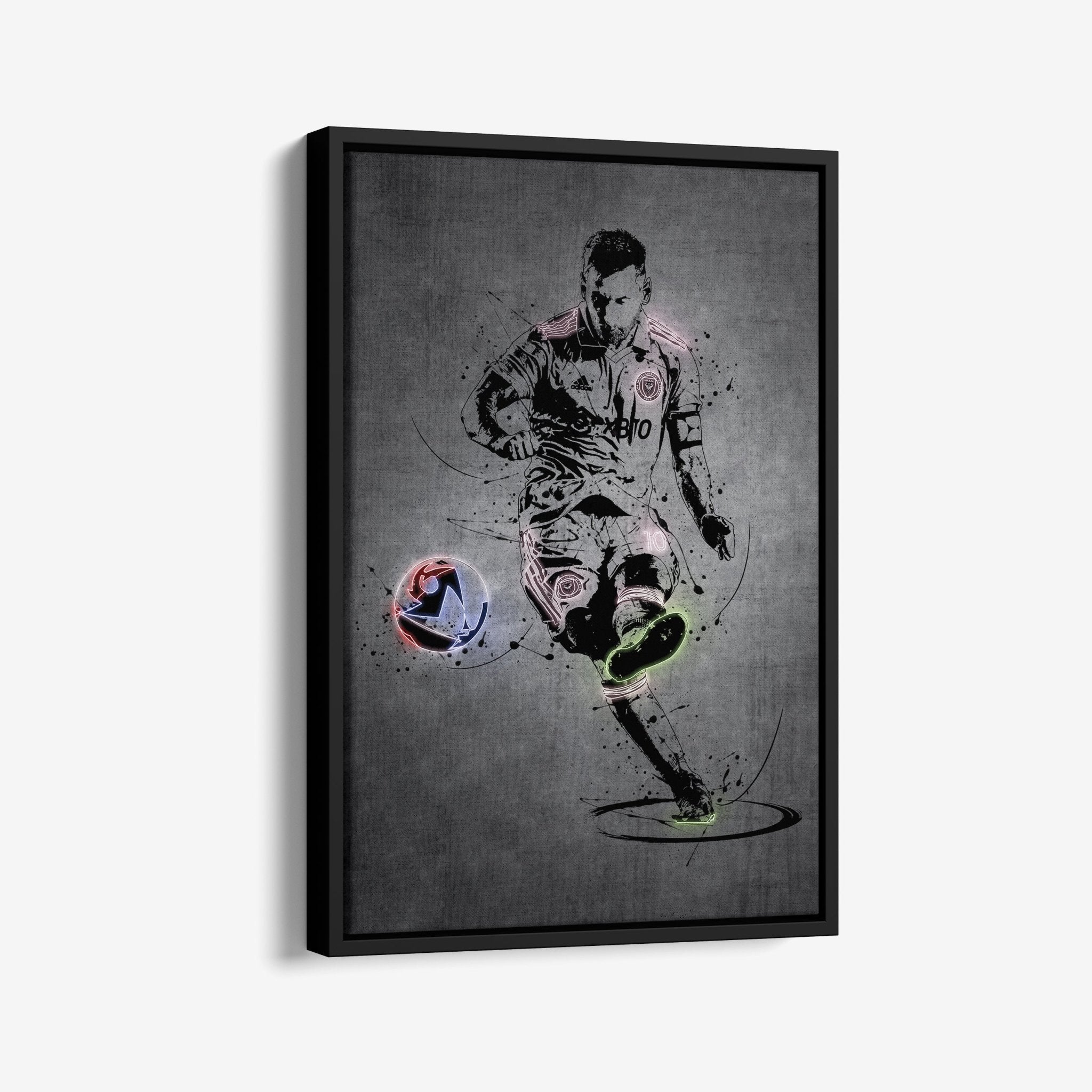 Lionel Messi Neon Canvas Art | Modern Wall Decor for Miami Fans ...