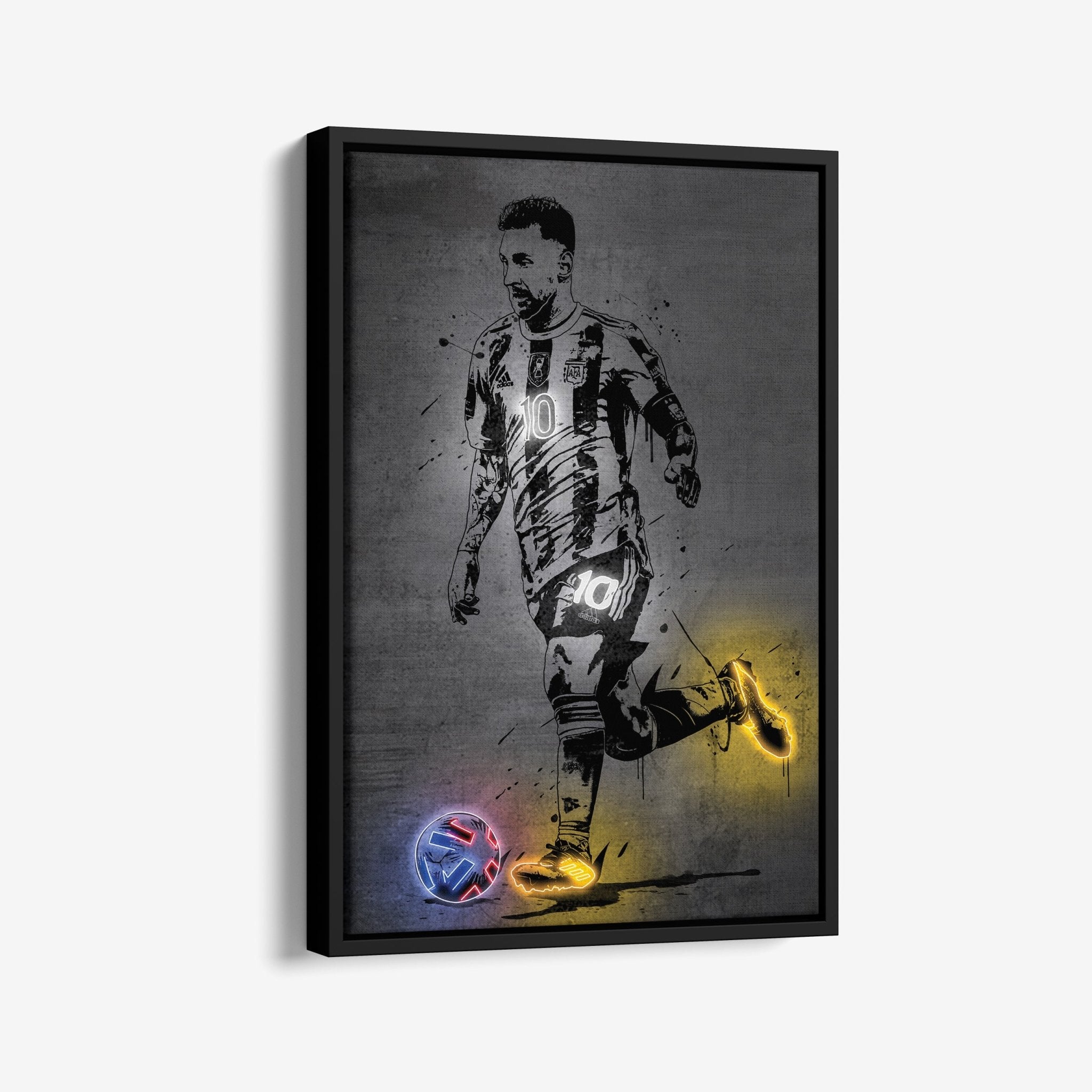 Lionel Messi Neon Canvas Art | Modern Wall Decor for Soccer Fans ...