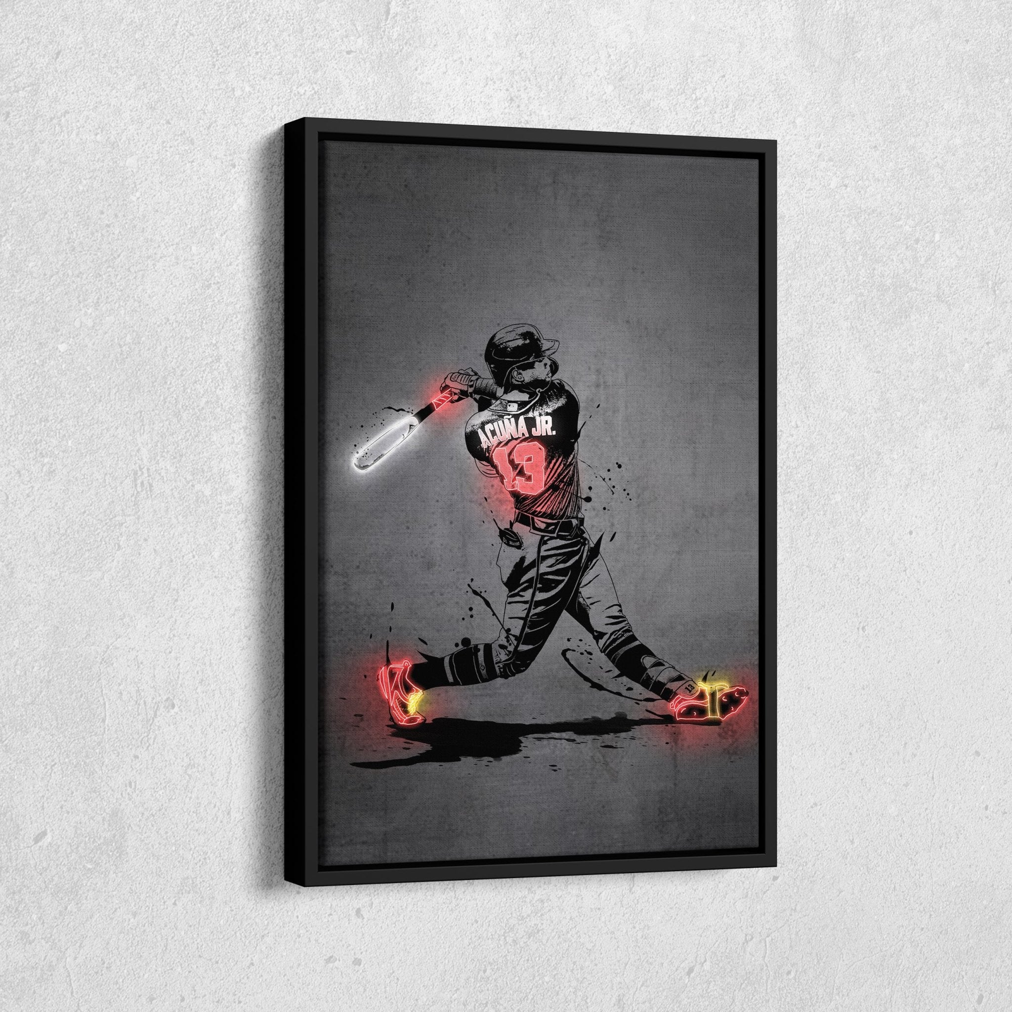 Ronald Acuña Jr Neon Canvas Art | Modern Wall Decor for Braves Fans ...