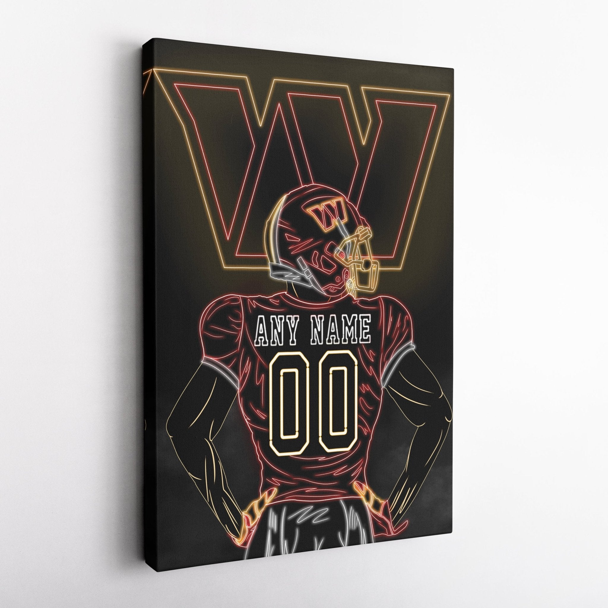 Washington Commanders Personalized Jersey Canvas | Neon Wall Art ...
